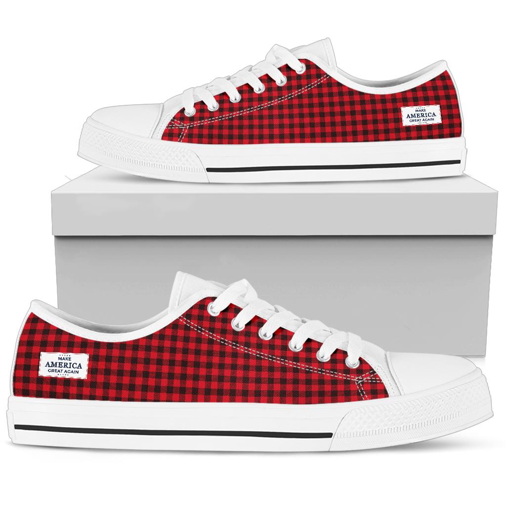 MAGA Red Plaid - Low Top Shoes – PRW