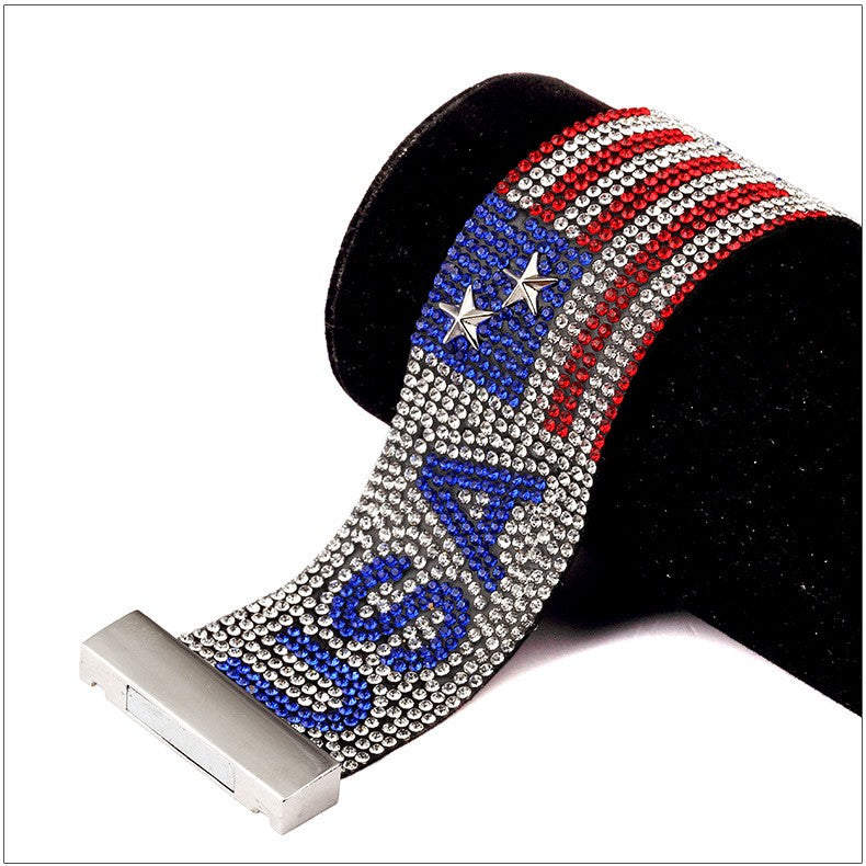 USA Flag Rhinestone Bracelet – PRW