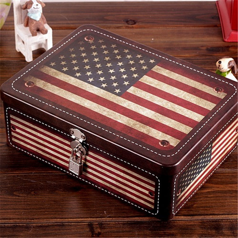 Vintage Metal USA FLAG Lock Box – PRW